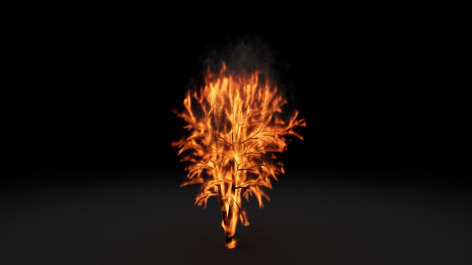 High-Resolution Burning tree - vdb animated 3D model animated | CGTrader