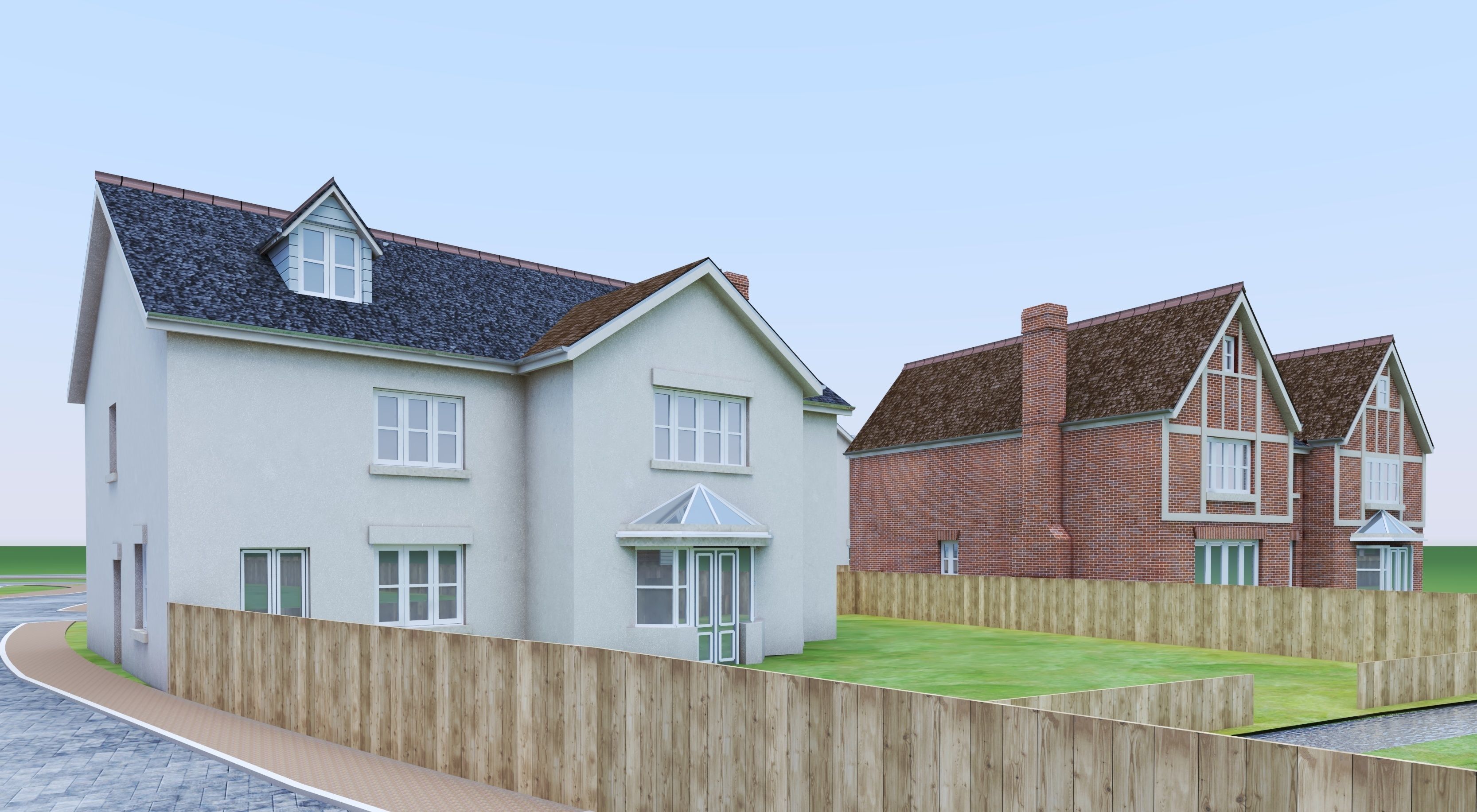 UK country neighborhood 3D model | CGTrader