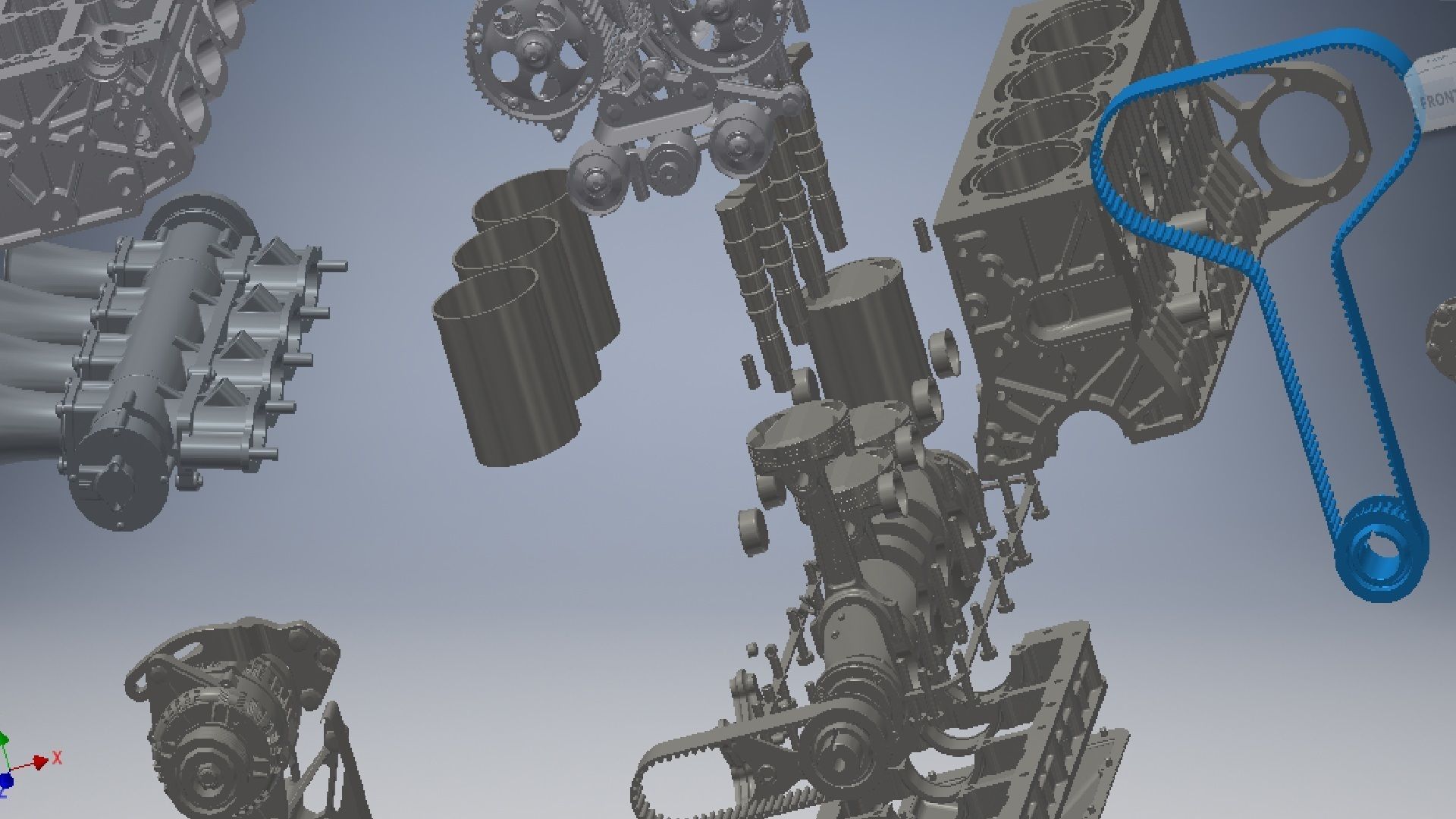 4 Cylinder Engine 3D model 3D model | CGTrader