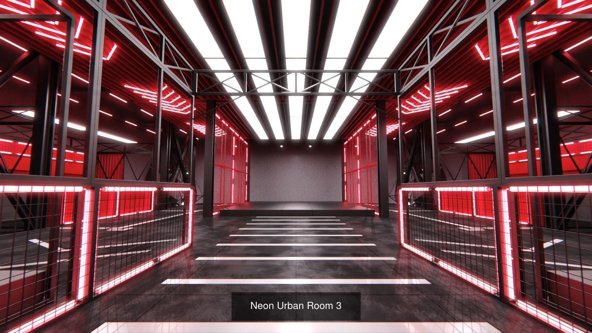Neon Urban Rooms - 3 Pack 3D Model Collection | CGTrader