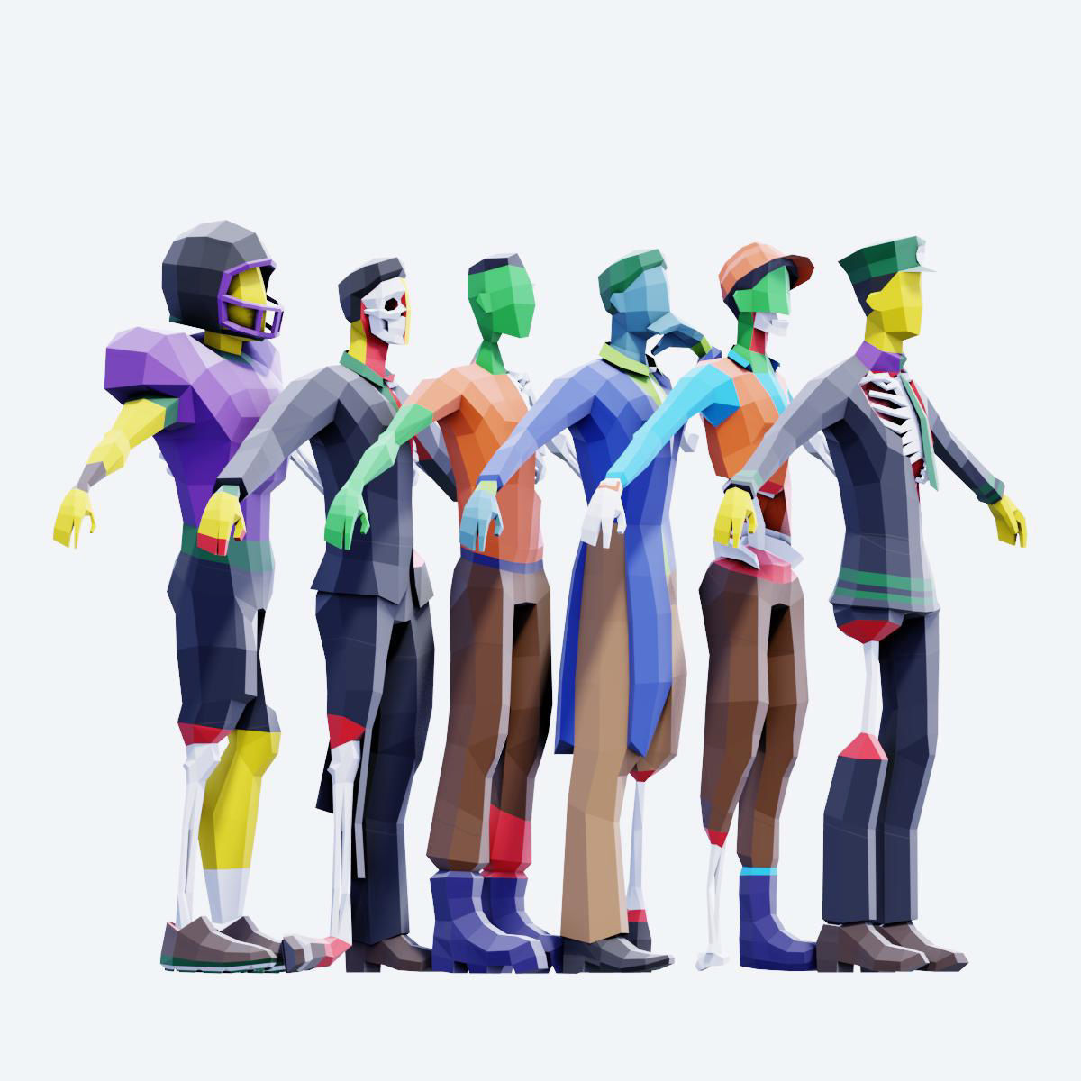 3D model Low Poly Zombies - Animated and Rigged VR / AR / low-poly ...