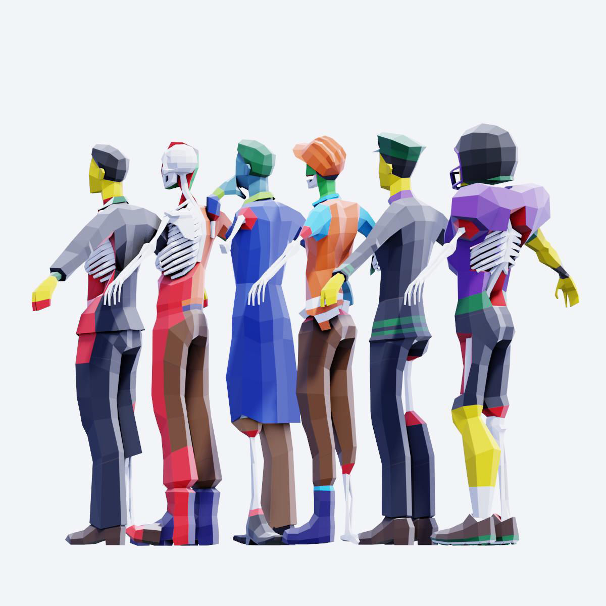 3D model Low Poly Zombies - Animated and Rigged VR / AR / low-poly ...