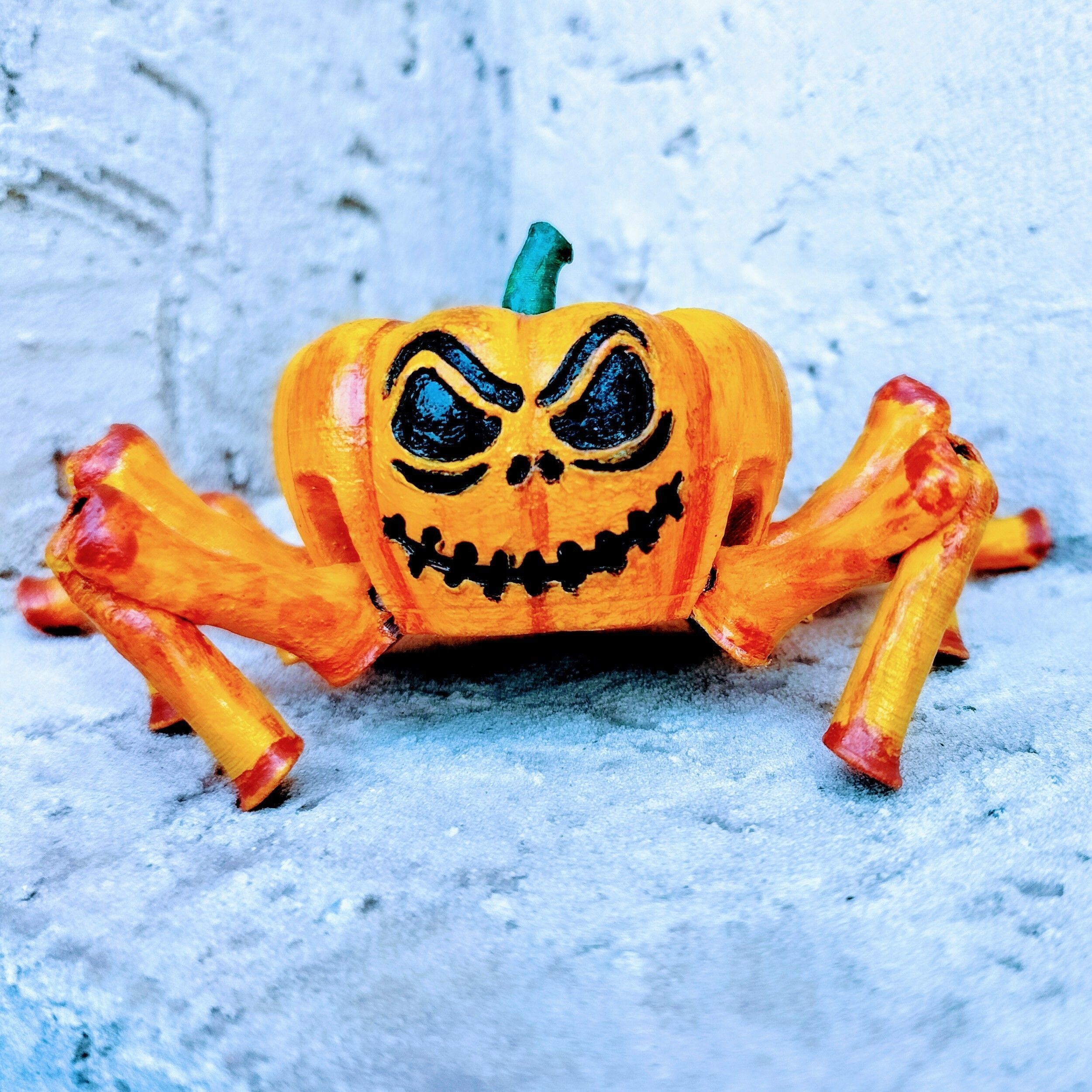 Halloween 3d flexi pumpkin spider 3D model 3D printable | CGTrader