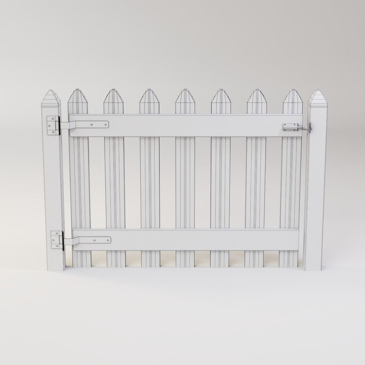 3D model Modular Fence Gate - Colonial Gothic Picket Fence Gate VR / AR ...