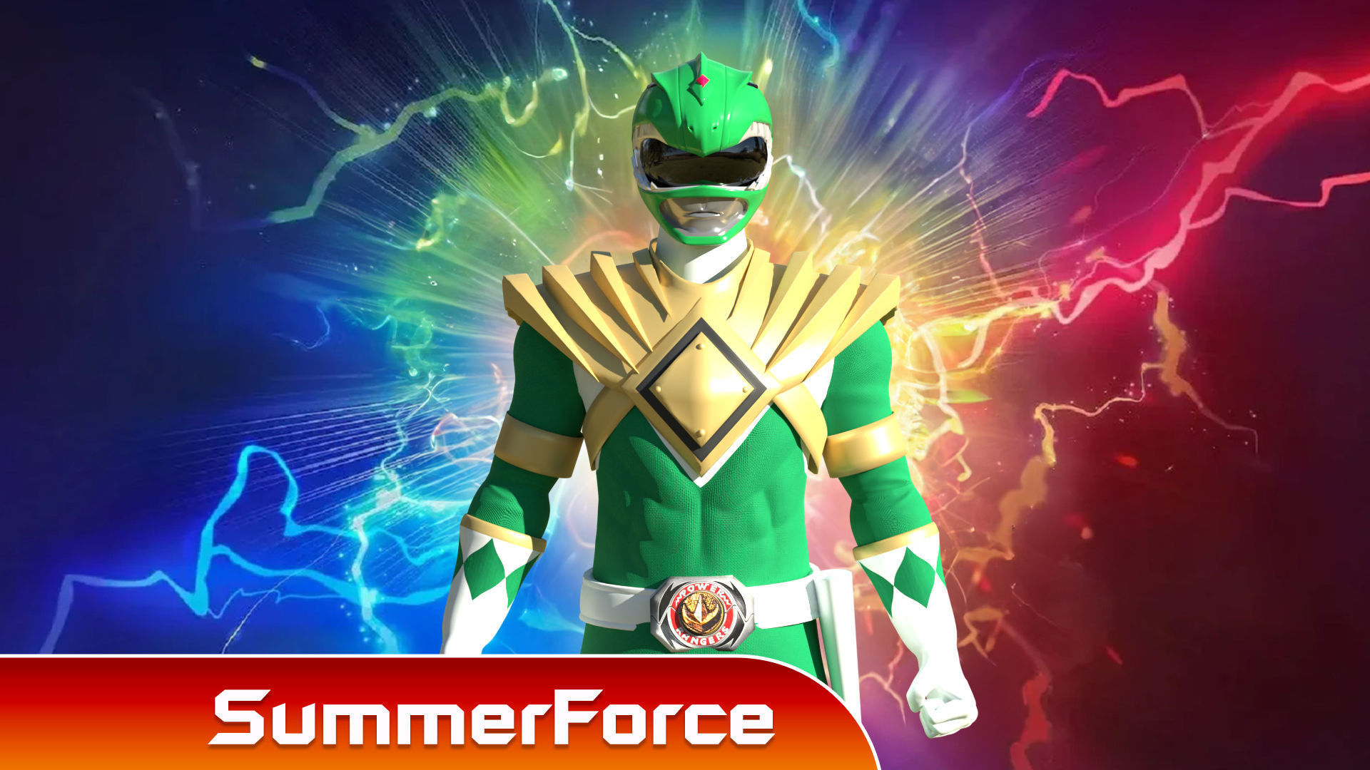 Green Ranger - Mighty Morphin Power Ranger 3D model rigged | CGTrader