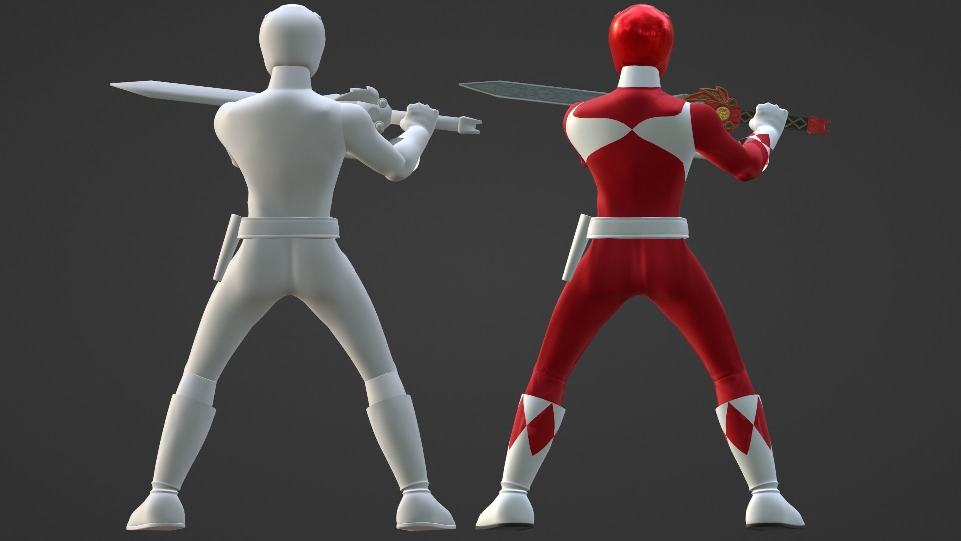 Red Ranger - Mighty Morphin Power Ranger 3D model rigged | CGTrader