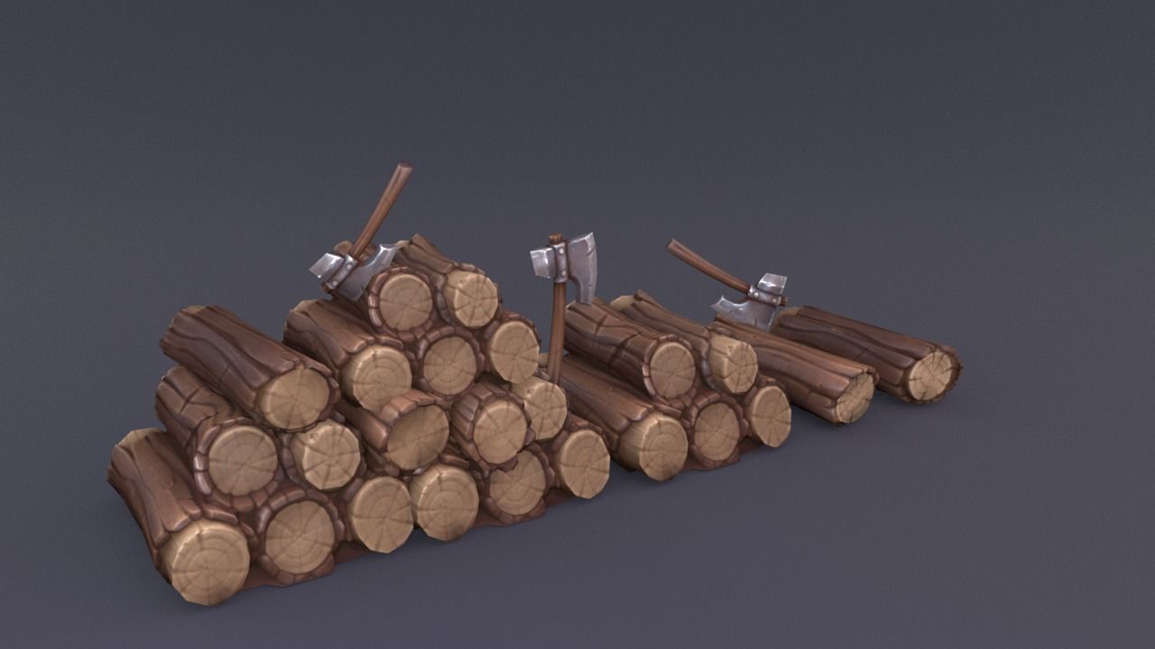 3D model Wood logs VR / AR / low-poly | CGTrader