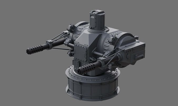 sci fi turret 3D model rigged | CGTrader