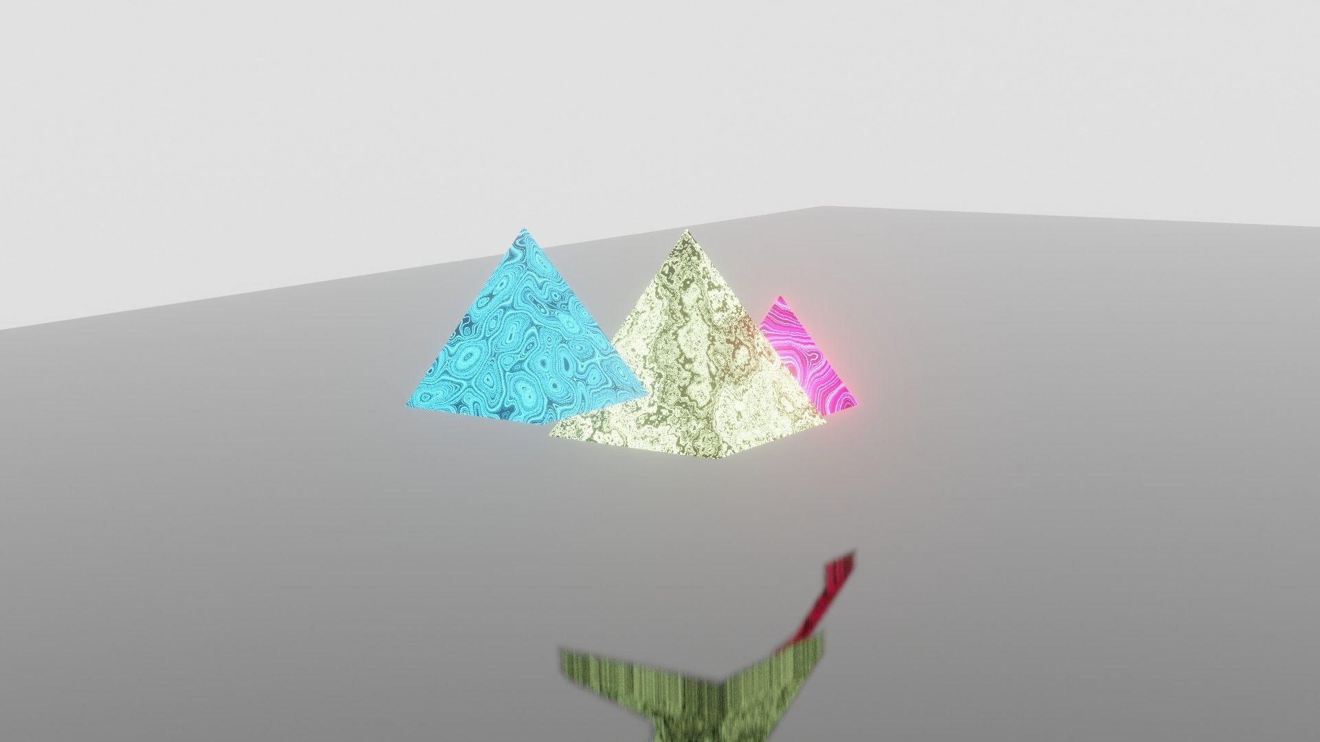 3D model triangle dynamic VFX bloom 3 triangle with neon noise texture ...