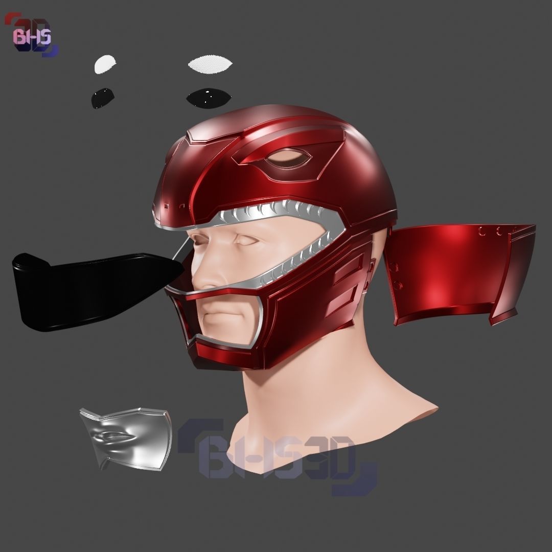 MMPR Red helmet custom 3D Digital Download 3D model 3D printable | CGTrader