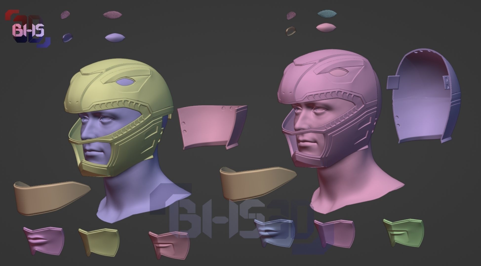 MMPR Red helmet custom 3D Digital Download 3D model 3D printable | CGTrader
