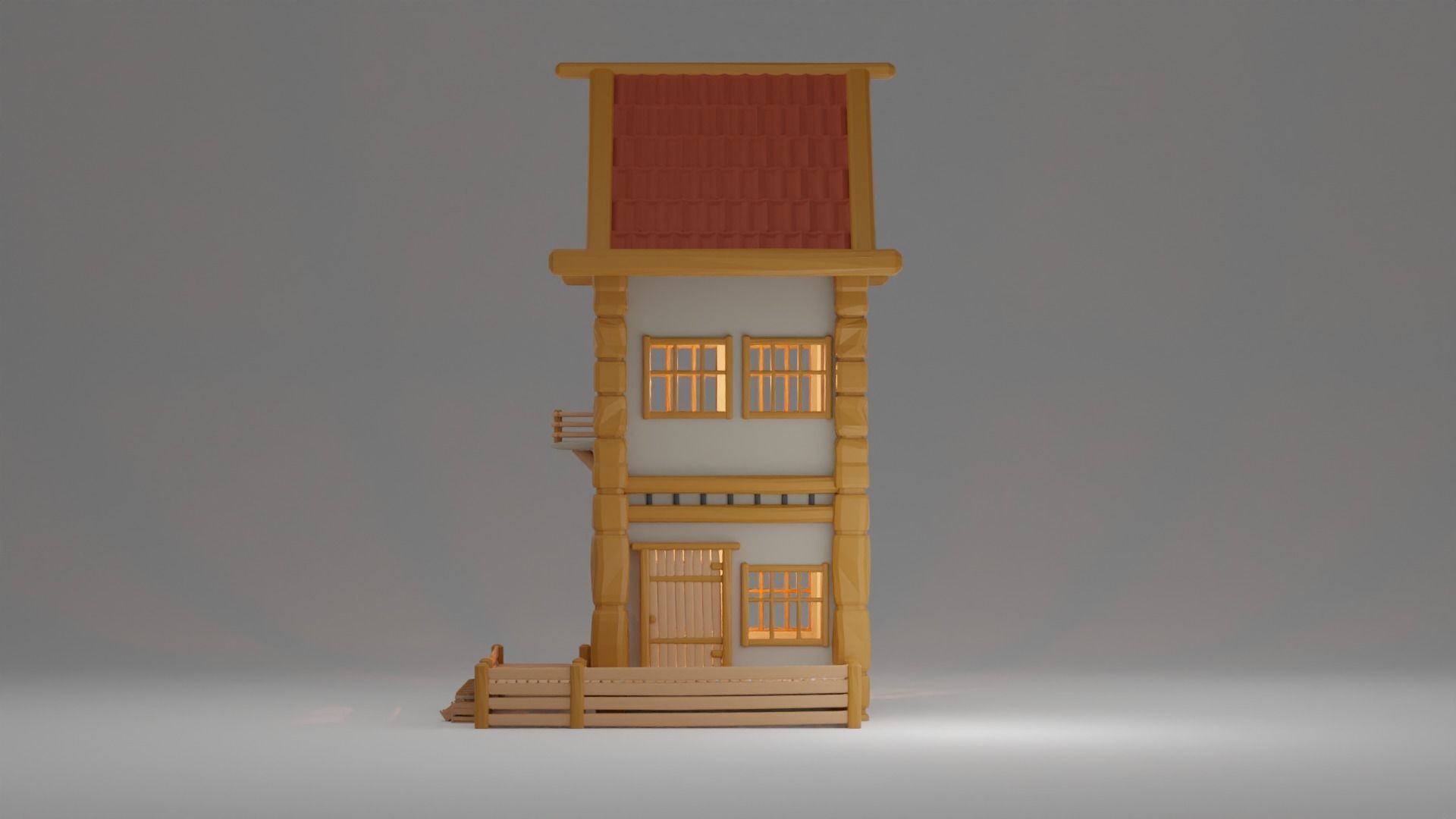 Medieval double cottage 3D model 3D printable | CGTrader