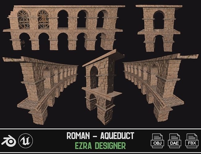 3D model Roman Aqueduct VR / AR / low-poly | CGTrader