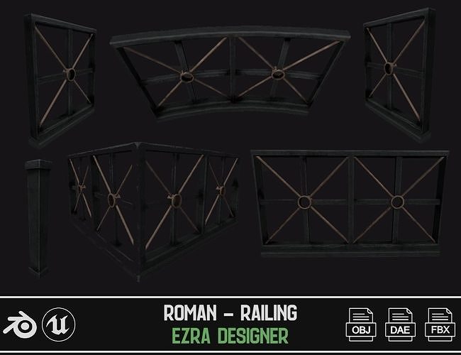 3D model Roman Railing VR / AR / low-poly | CGTrader