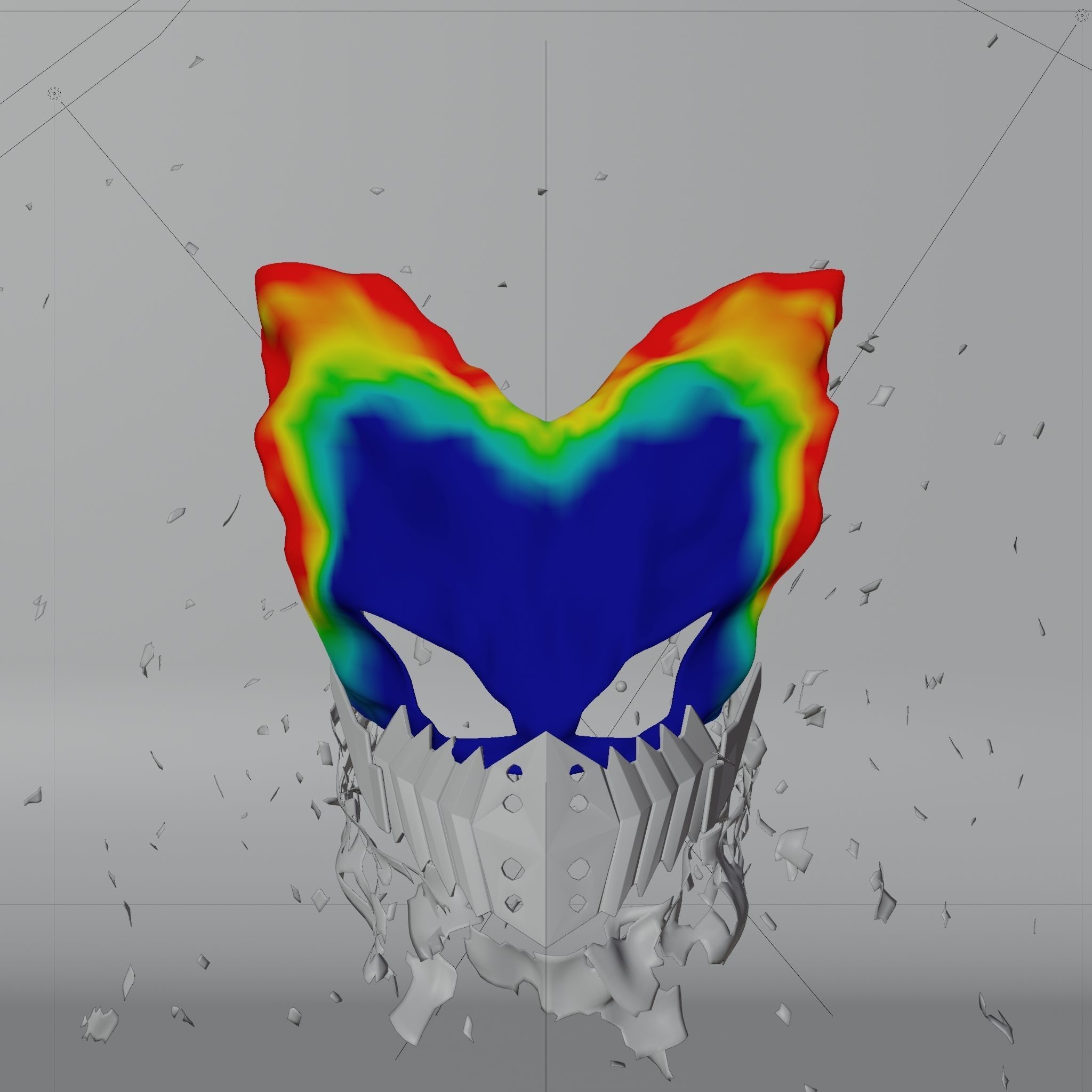 Vigilante Deku Mask With Cloth Disintegration Effect 3D model | CGTrader