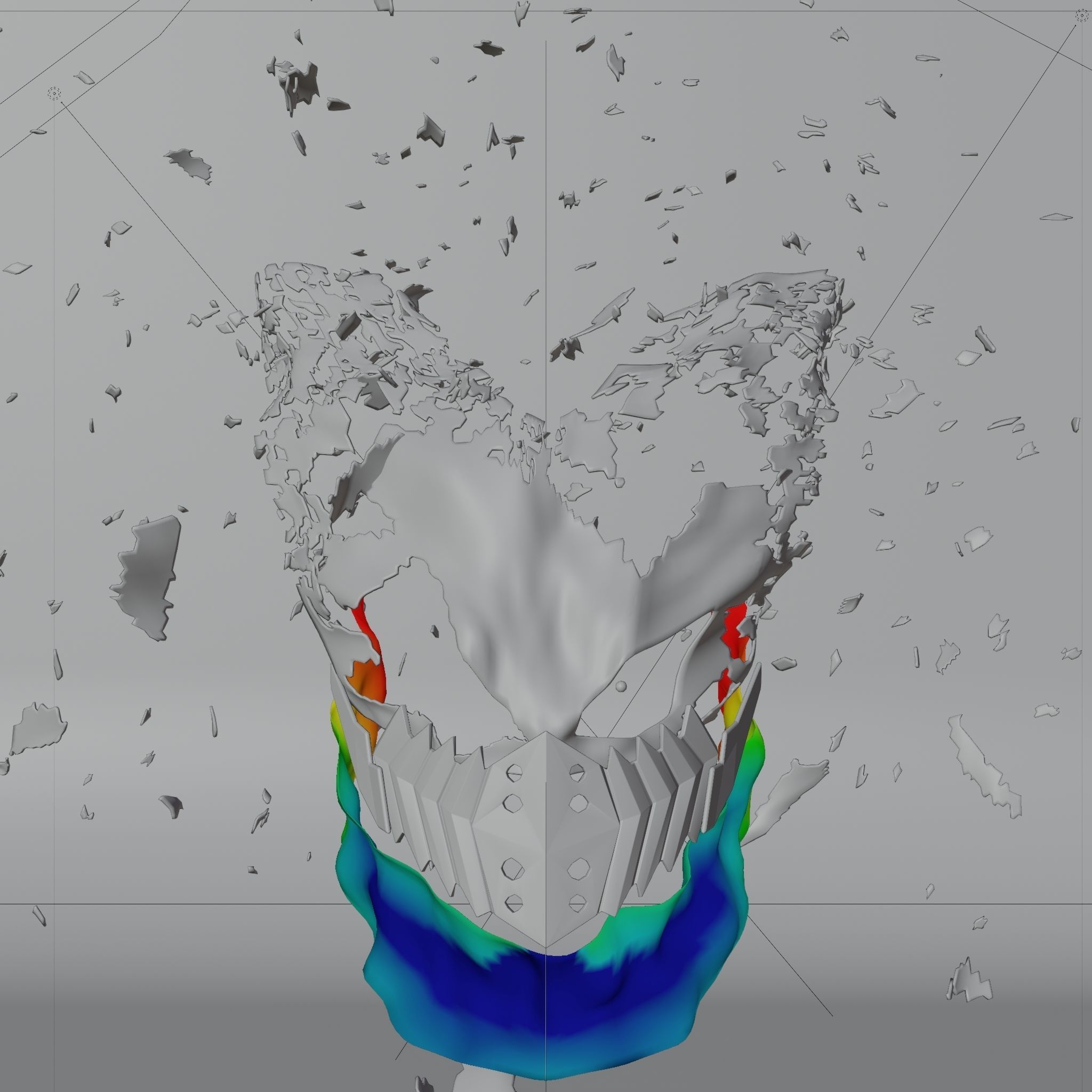 Vigilante Deku Mask With Cloth Disintegration Effect 3D model | CGTrader