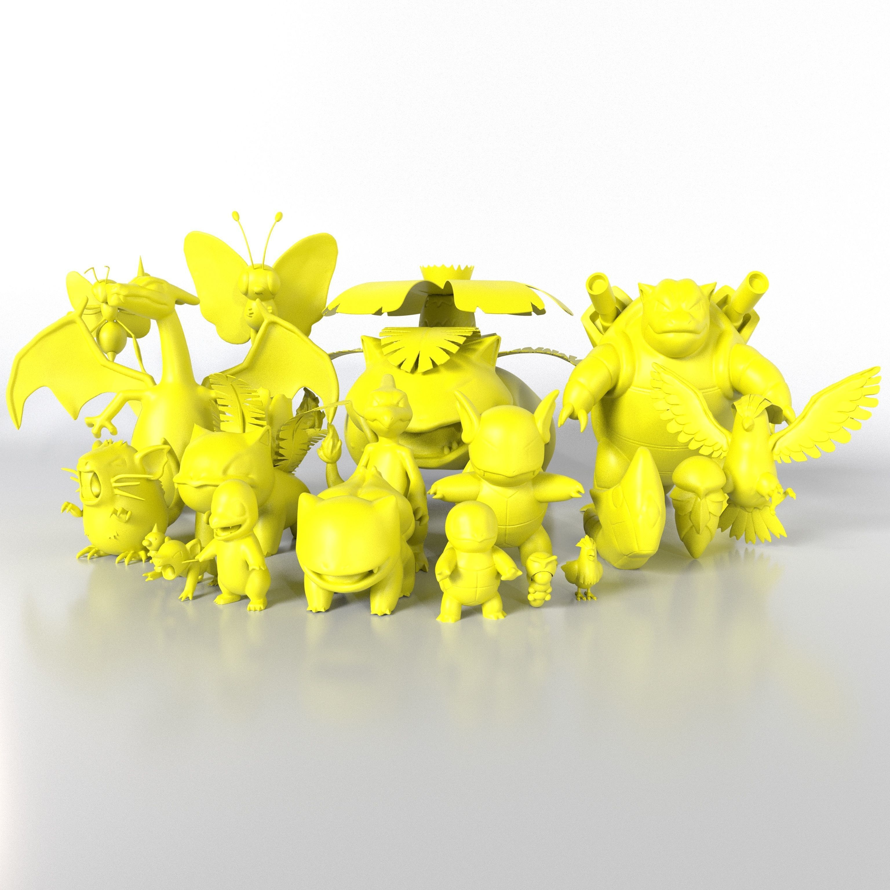 20 Pokemon Miniatures 3D model 3D printable | CGTrader