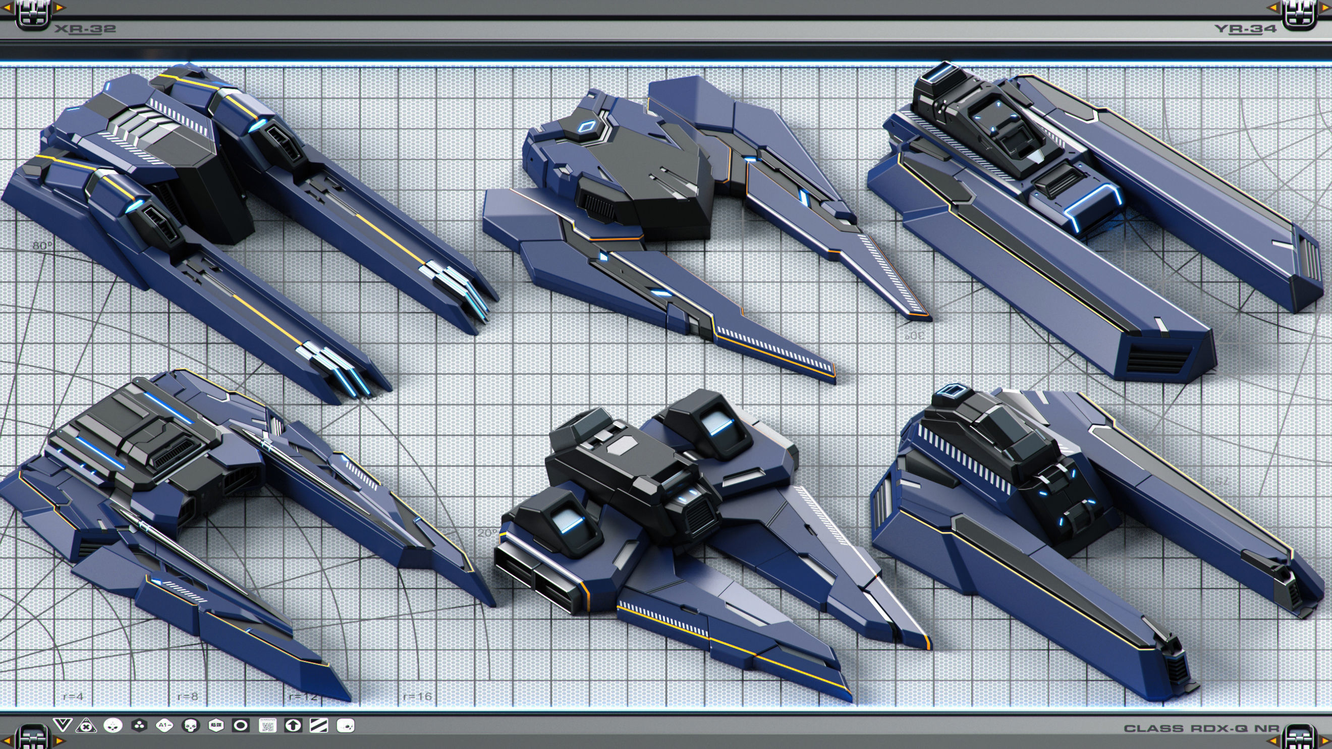 Sci-Fi Hard Surface SPACESHIP KITBASH 350 DETAILS 3D model | CGTrader