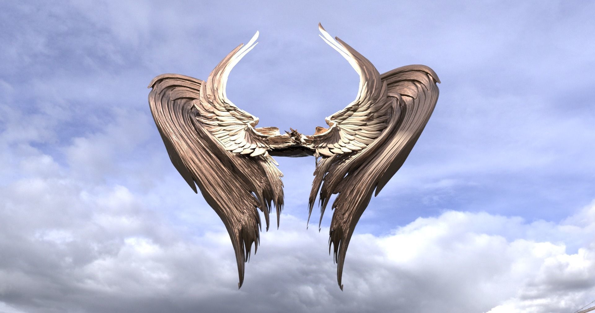 Curved Nephilim Wings 3D model | CGTrader