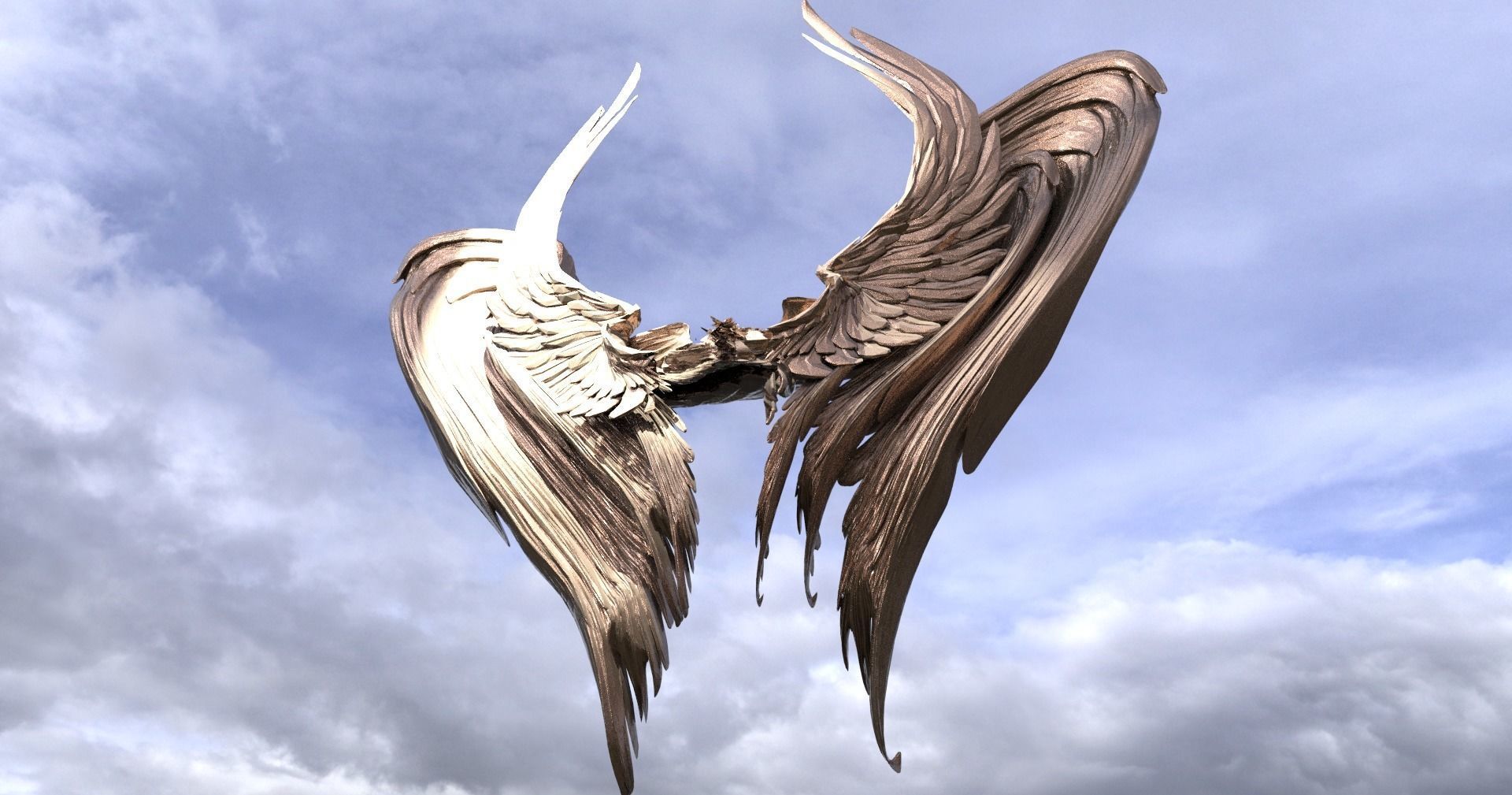 Curved Nephilim Wings 3D model | CGTrader
