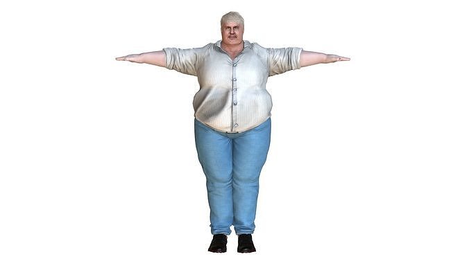 3D model Fat Man Business Rigged and Blendshapes VR / AR / low-poly ...