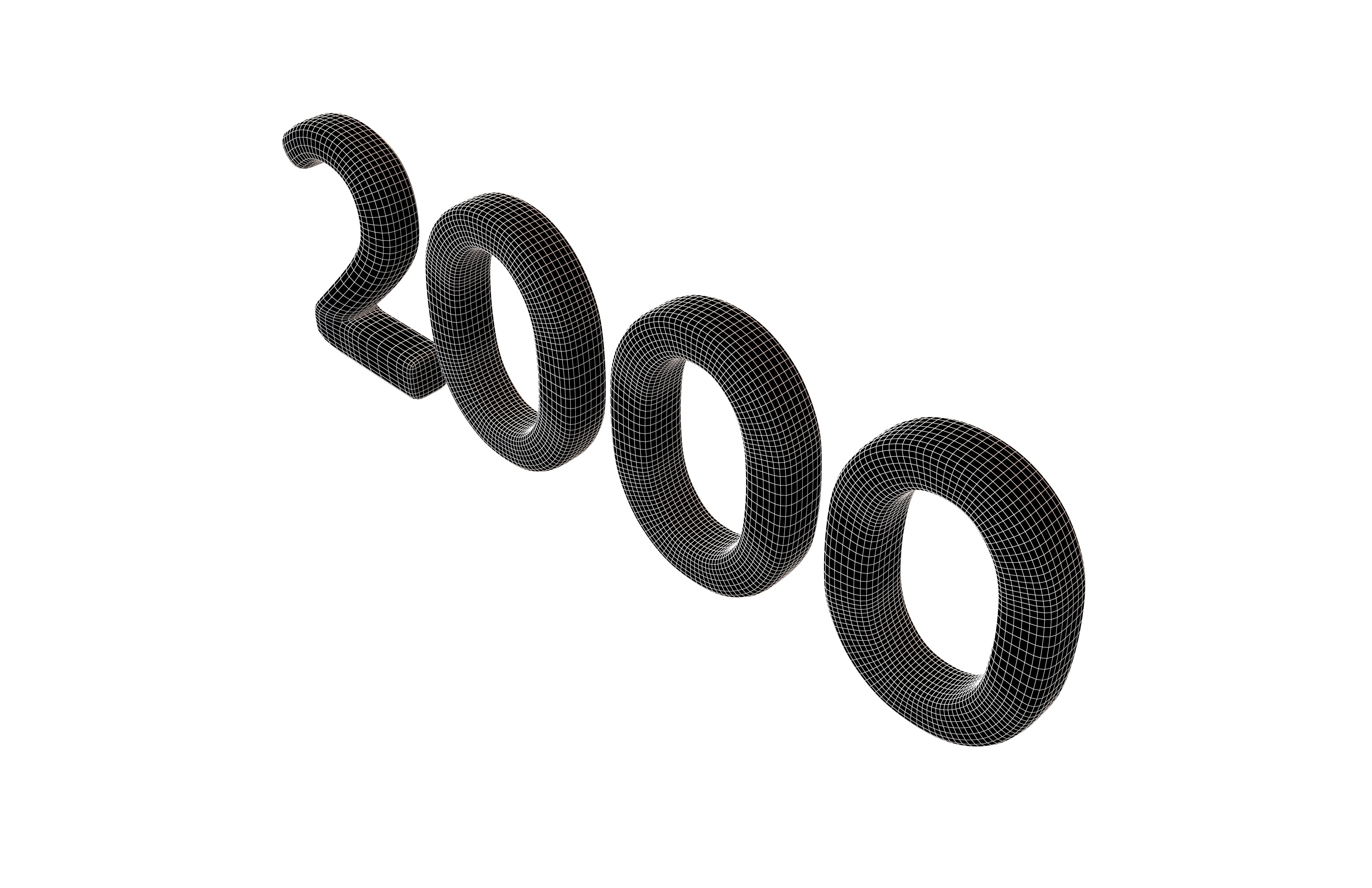 3D model Year Number 2000 v1 001 VR / AR / low-poly | CGTrader