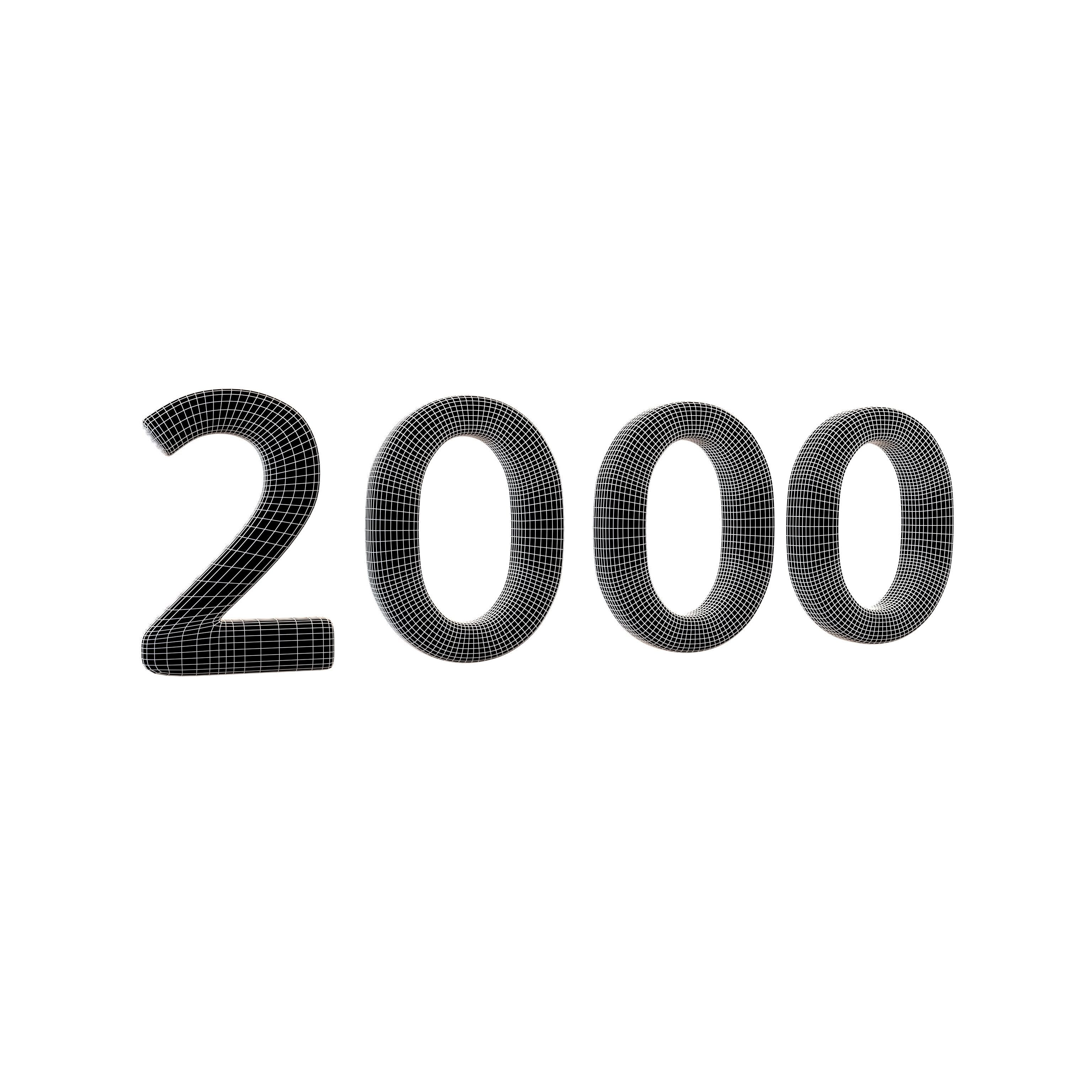 3D model Year Number 2000 v1 001 VR / AR / low-poly | CGTrader