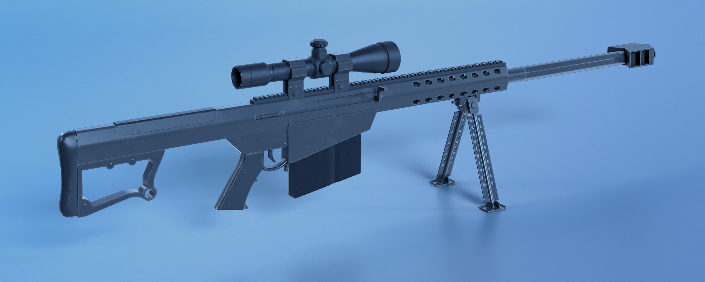 3D model Barrett M82 Sniper Rifle VR / AR / low-poly | CGTrader