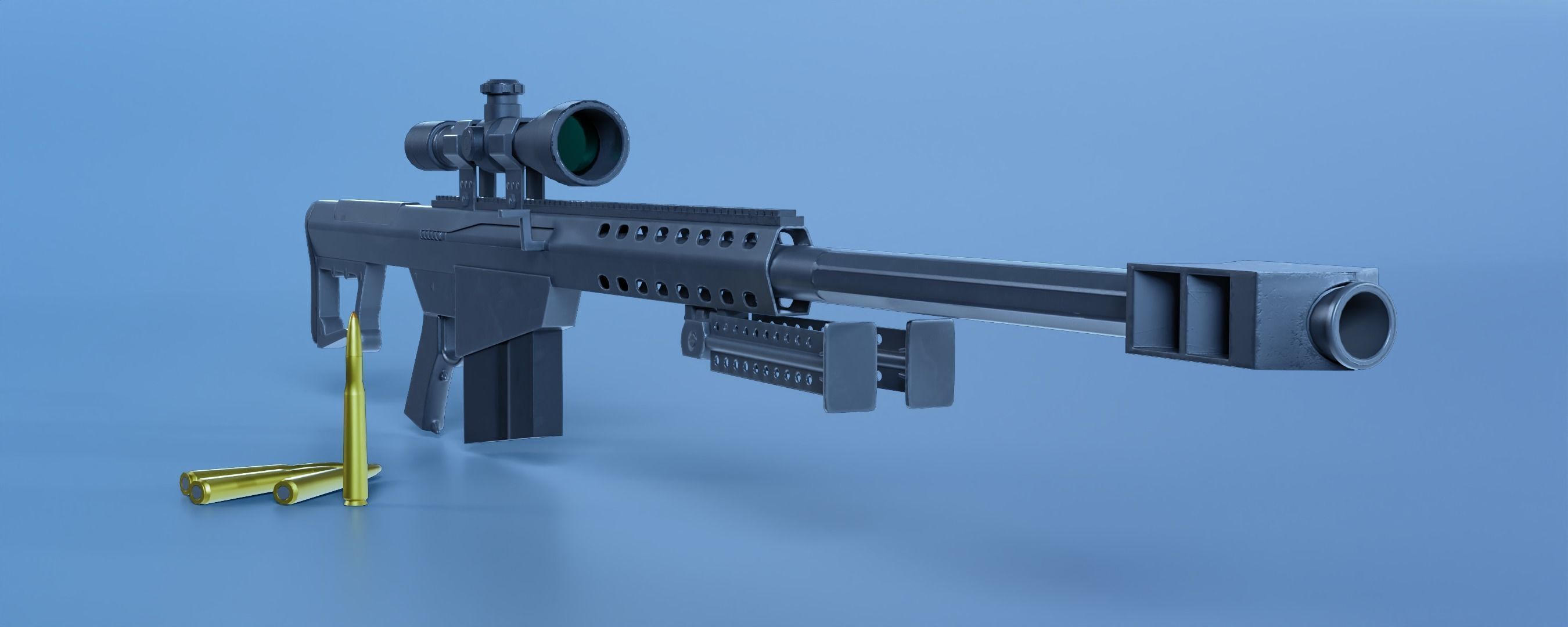 3D model Barrett M82 Sniper Rifle VR / AR / low-poly | CGTrader