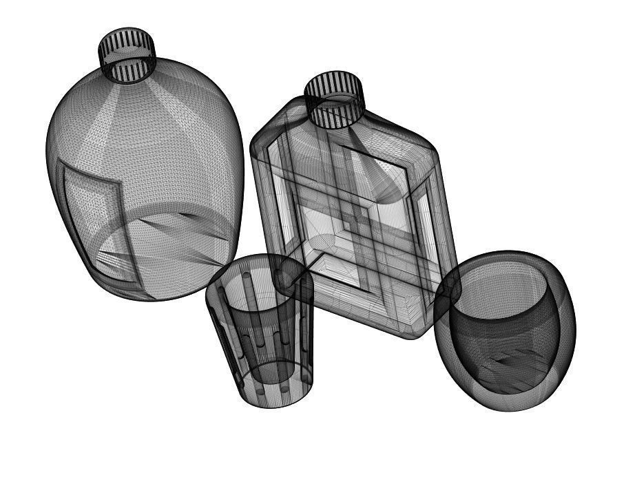 Set of Bottles and Glasses 1-12 Scale for Action Figures 3D model 3D ...