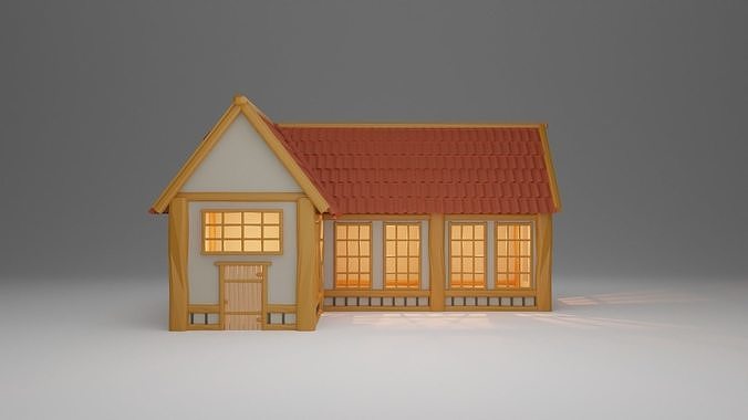 Medieval L type cottage 3D model 3D printable | CGTrader