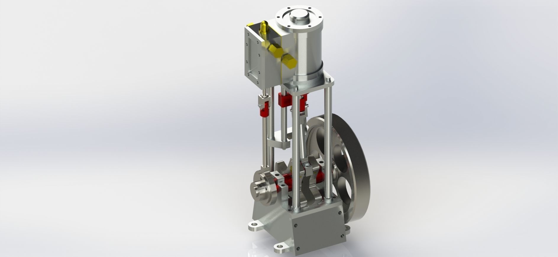 A SIMPLE 1 CYLINDER VERTICAL STEAM ENGINE WITH SLIDE VALVE 3D model ...