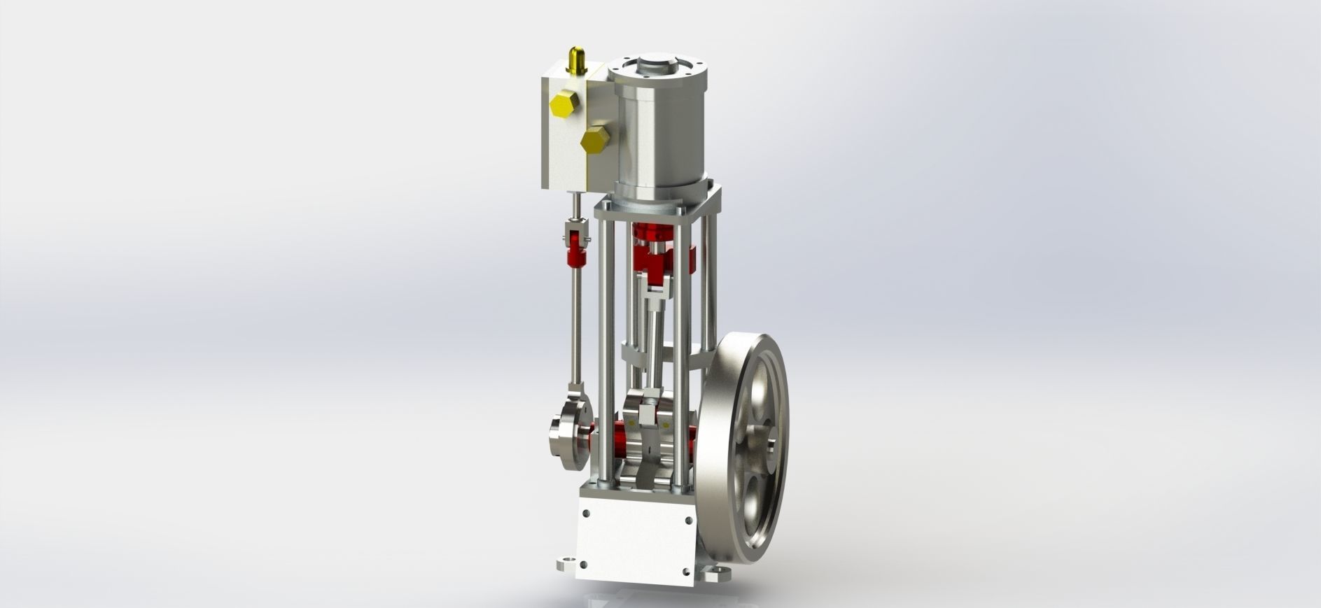 A SIMPLE 1 CYLINDER VERTICAL STEAM ENGINE WITH SLIDE VALVE 3D model ...