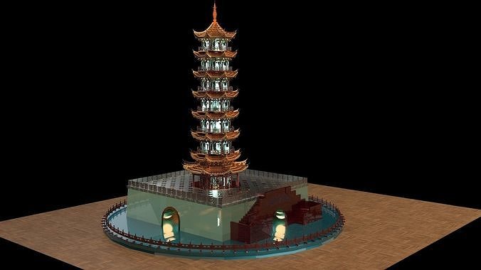 Chinese tower 3D model | CGTrader