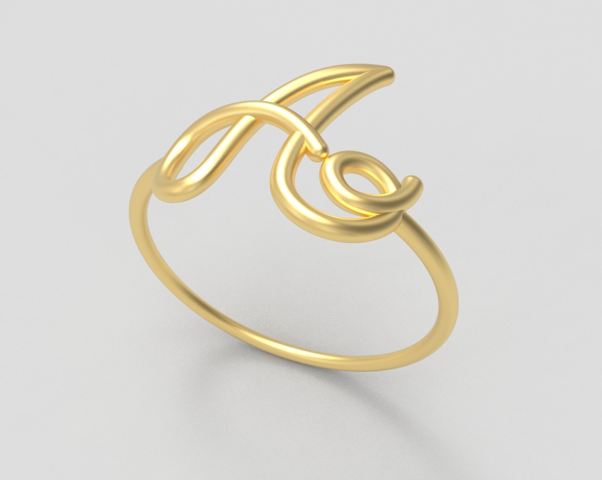 The Minimalist Ring with letter A 3D model 3D printable | CGTrader
