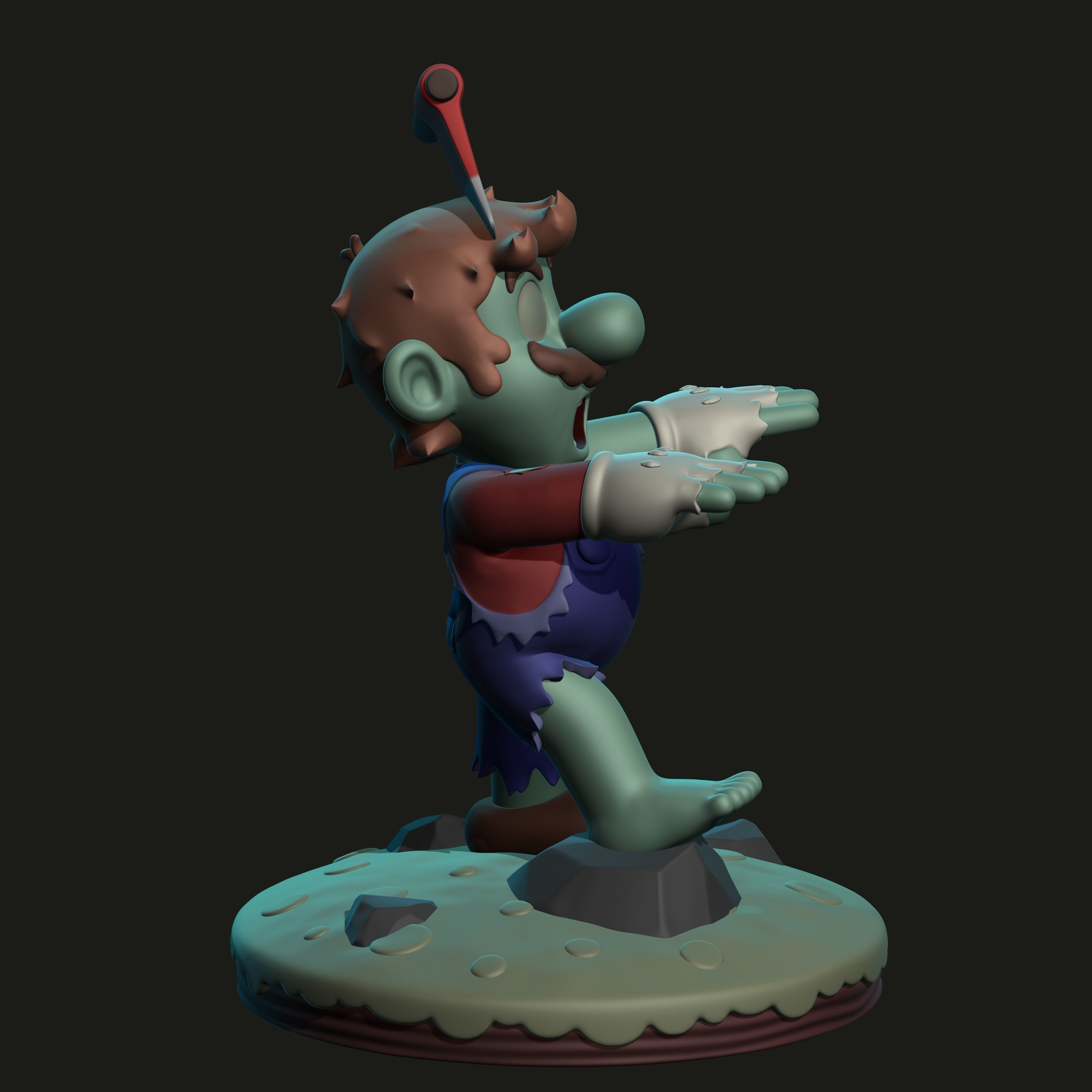 Mario Bros - Mario Zombie 3D model 3D printable | CGTrader