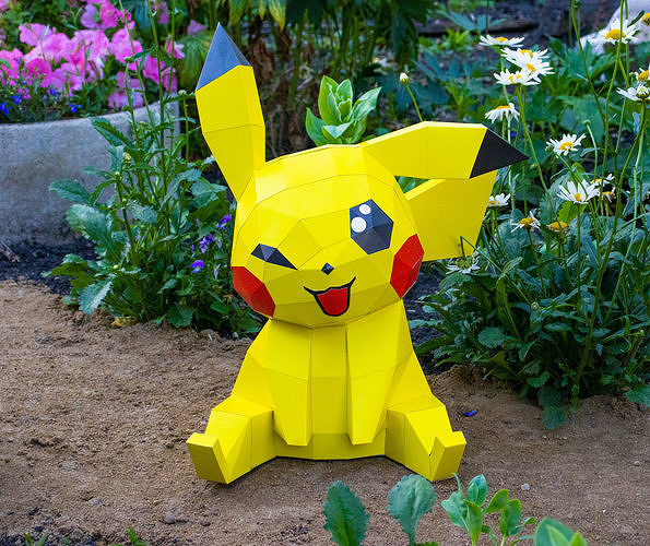 Paper Model Pikachu Pepakura PDF SVG Cricut 3D model | CGTrader