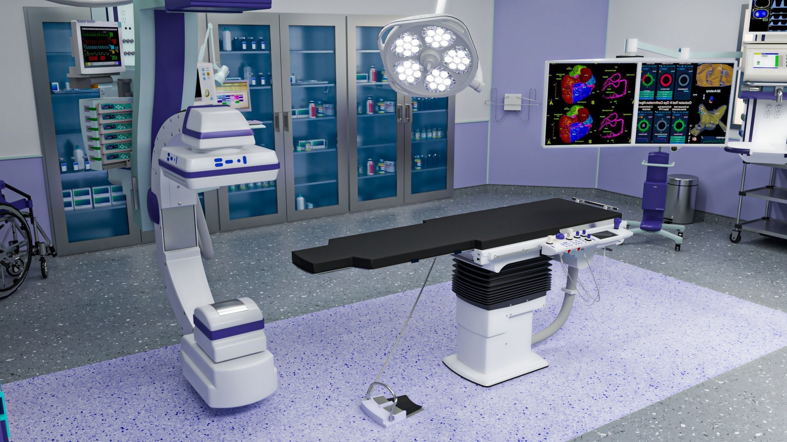 MEDICAL SPACES-CATHETER LAB-SURGICAL OPERATION ROOM 3D model | CGTrader