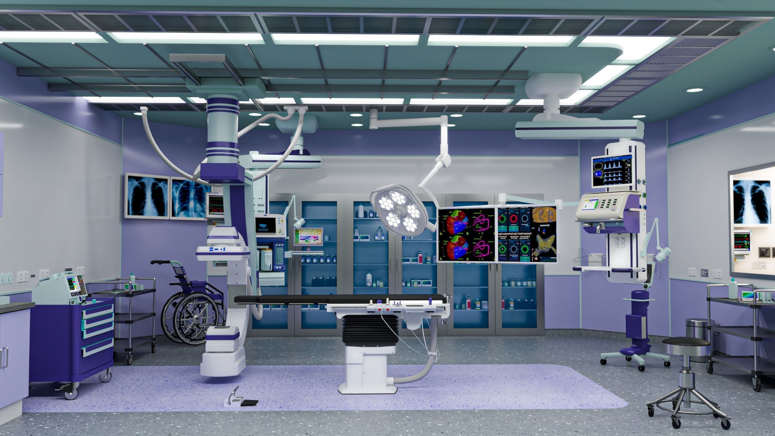 MEDICAL SPACES-CATHETER LAB-SURGICAL OPERATION ROOM 3D model | CGTrader