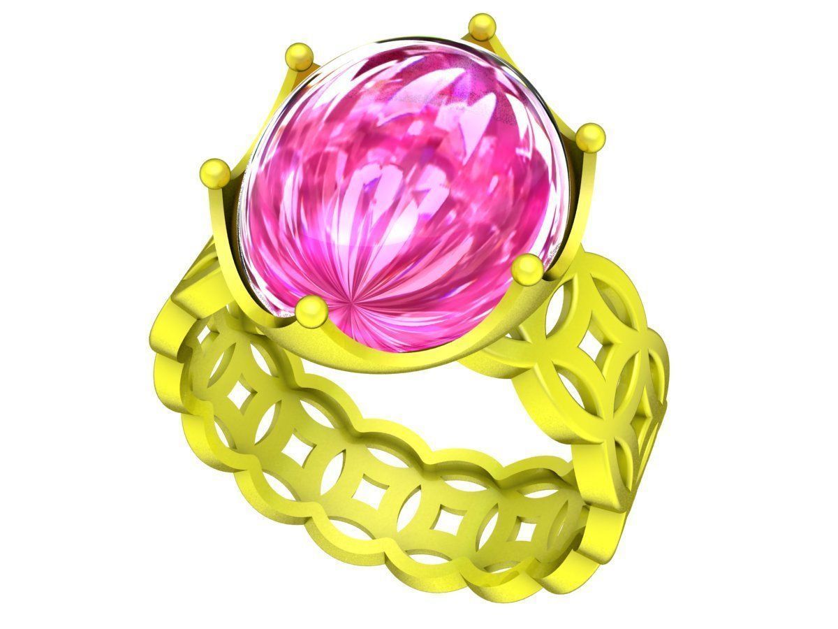 6514 Vietnamese Ruby Money Coins Women Ring 3D model 3D printable ...