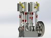 A SIMPLE 2 CYLINDER VERTICAL STEAM ENGINE WITH SLIDE VALVE 3D model ...