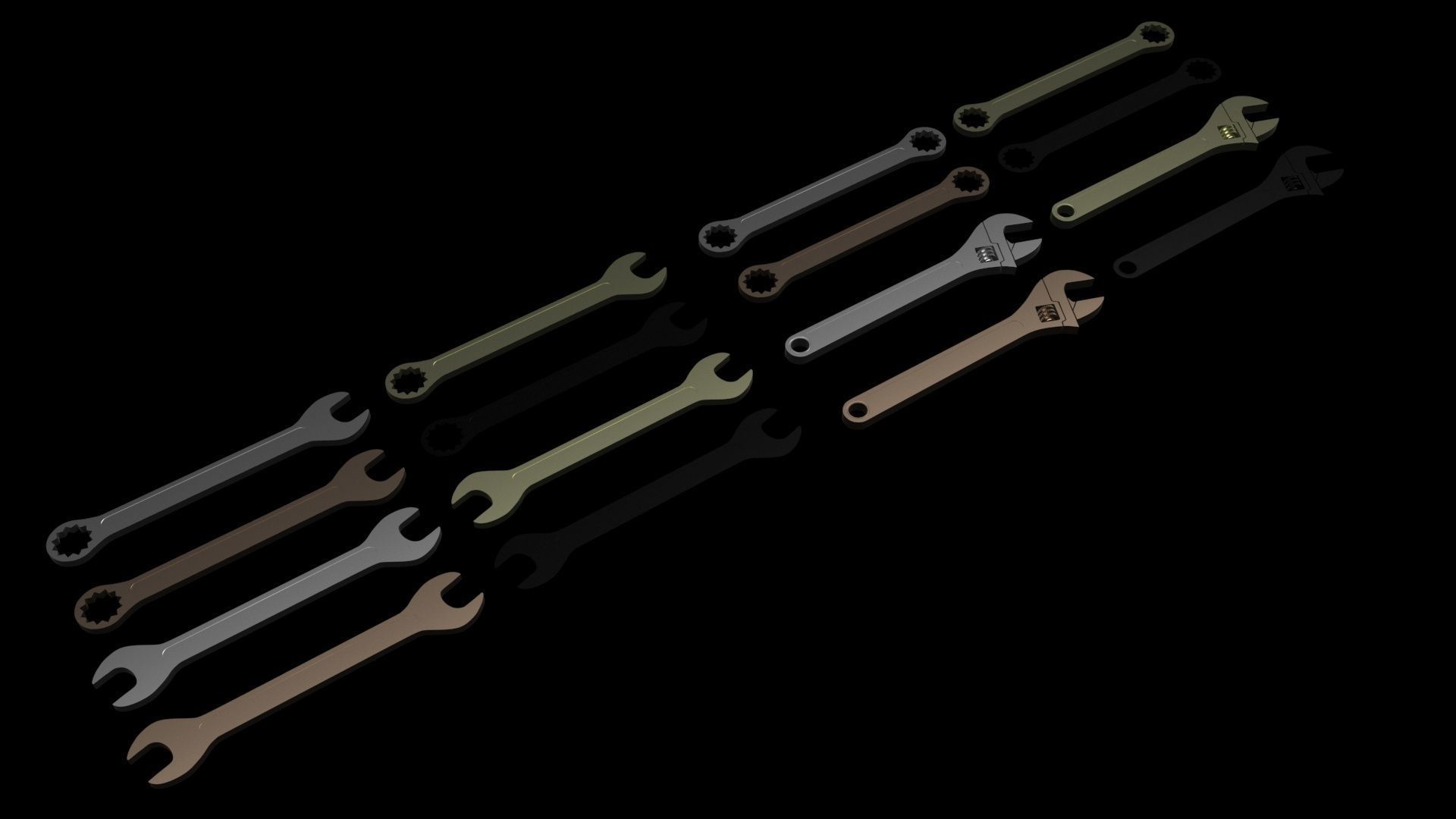 Wrenches Set 3D model | CGTrader