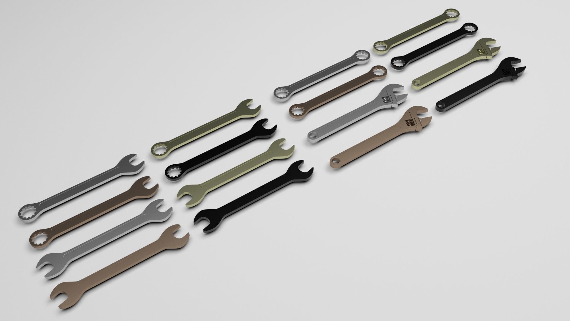 Wrenches Set 3D model | CGTrader