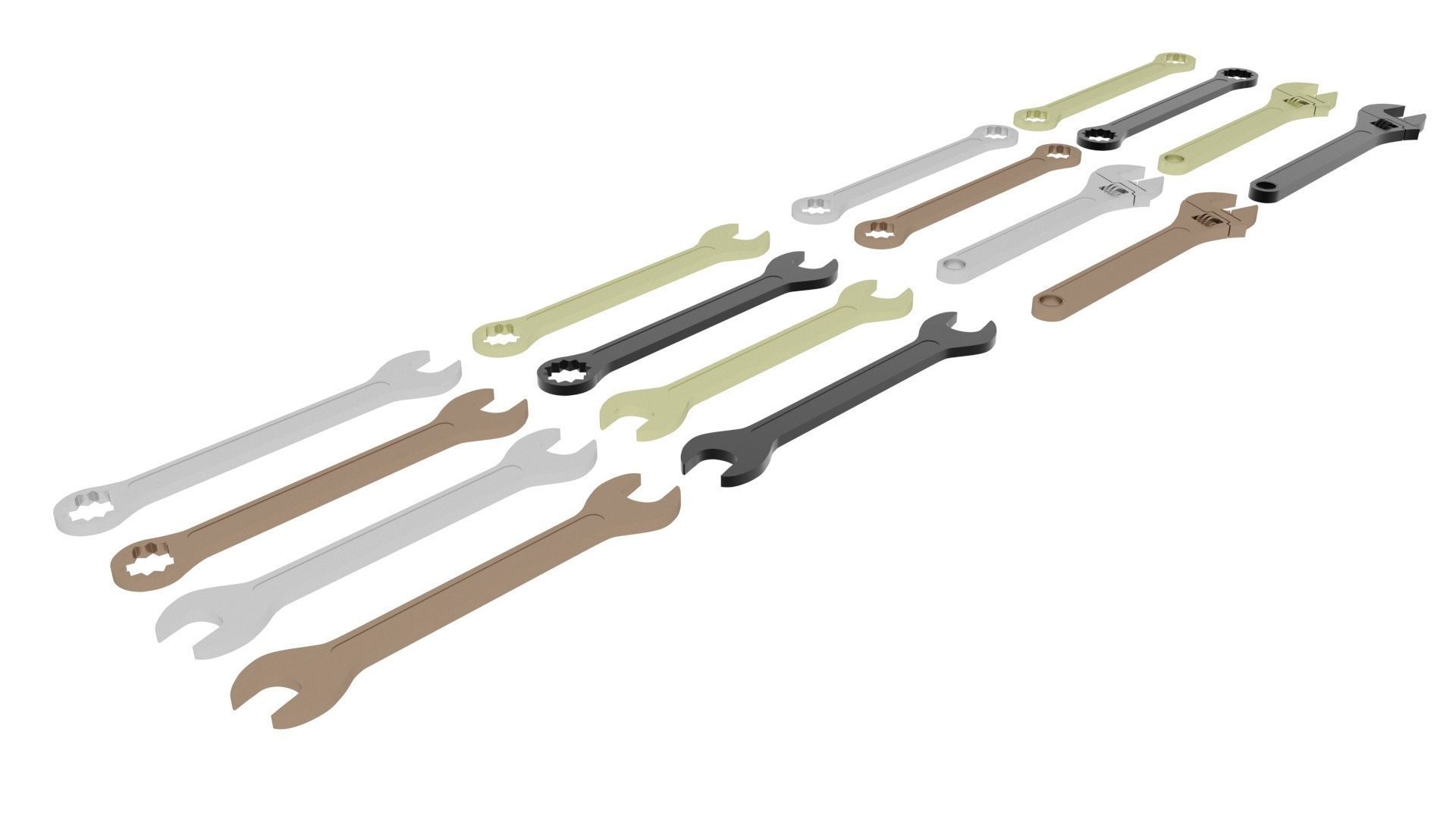 Wrenches Set 3D model | CGTrader