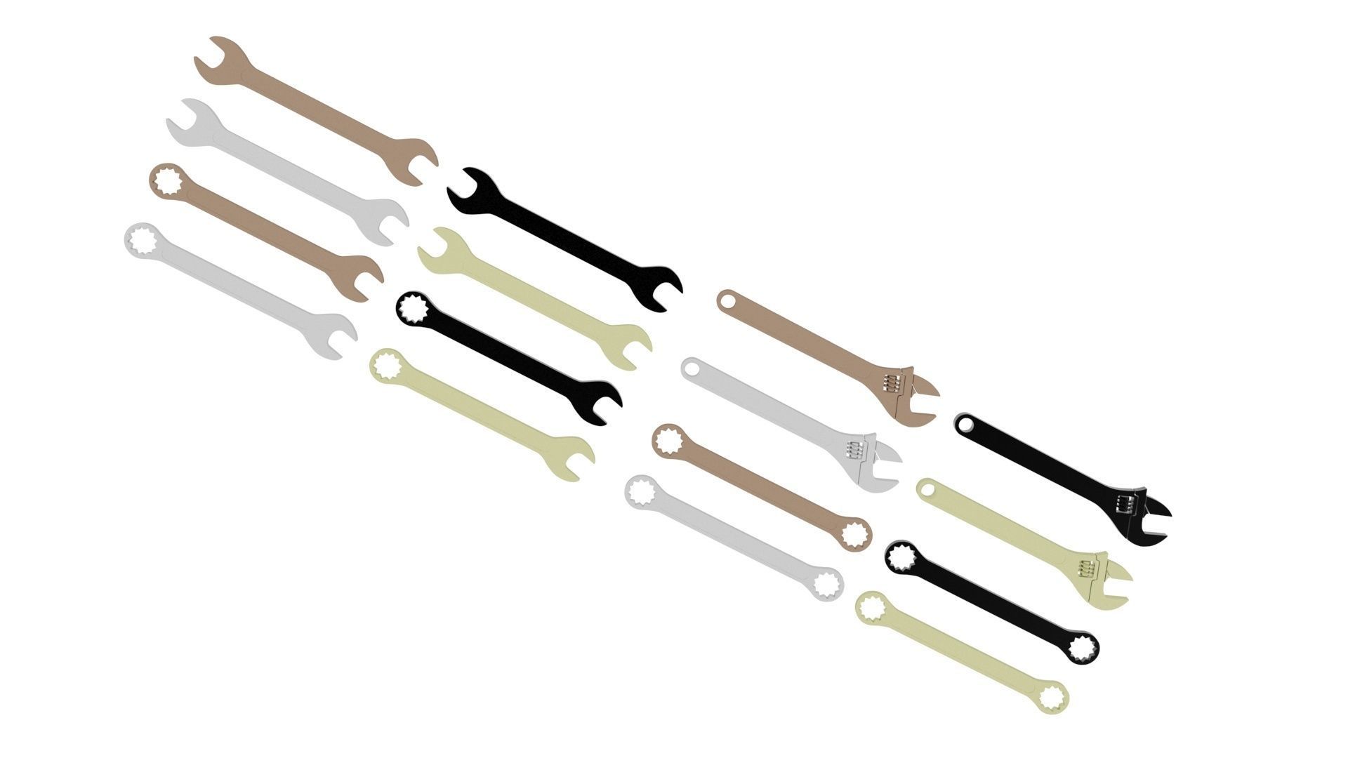 Wrenches Set 3D model | CGTrader