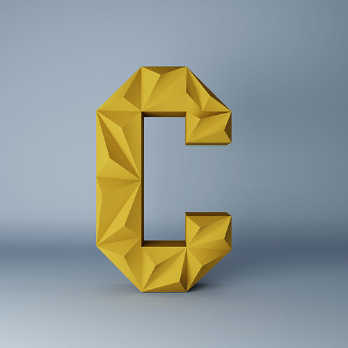 3D letter Low poly origami geometric 3d print 3D model 3D printable ...