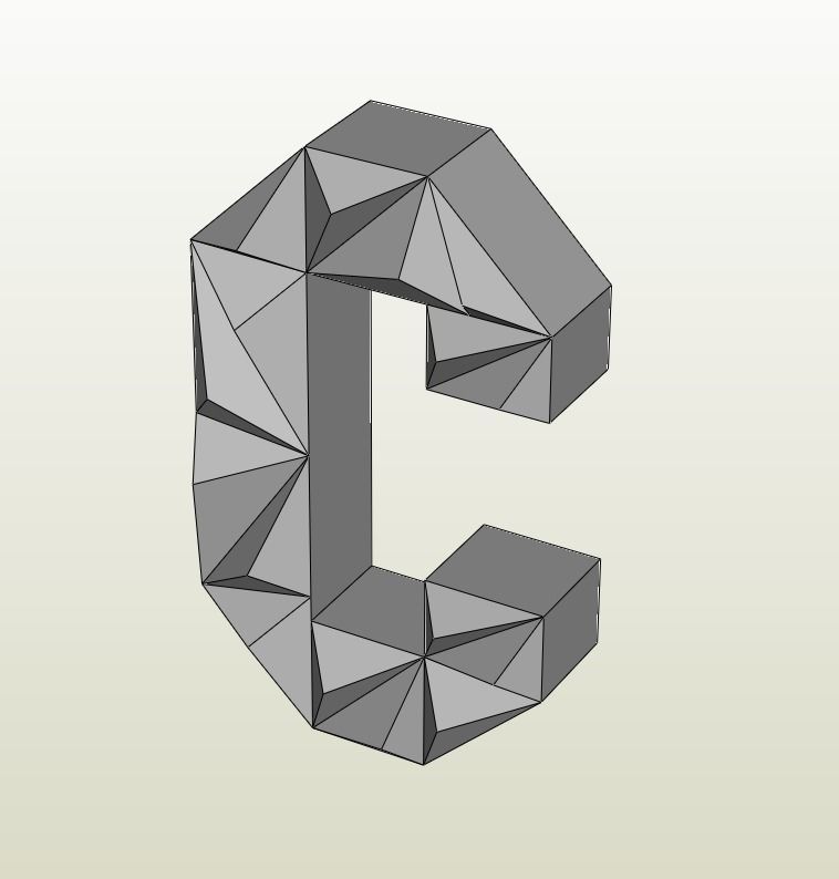 3D letter Low poly origami geometric 3d print 3D model 3D printable ...