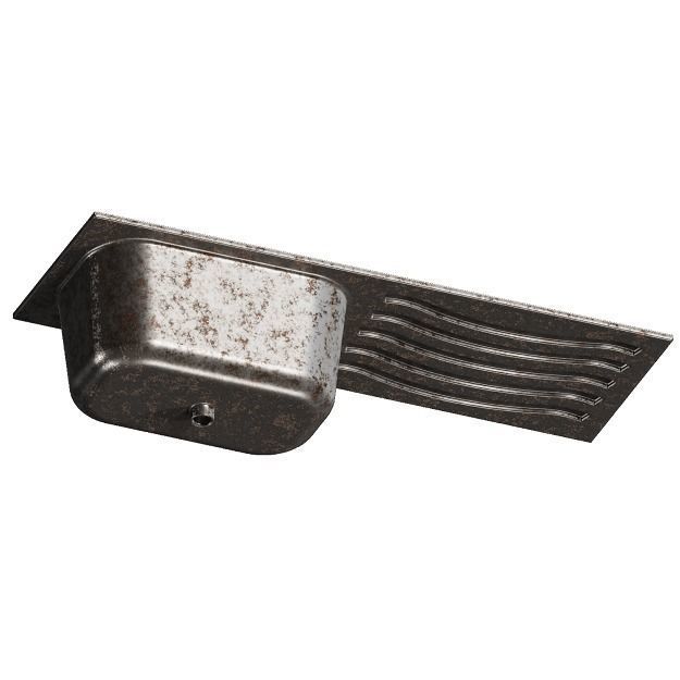 Rusty Kitchen Sink Drainboard 3D model | CGTrader