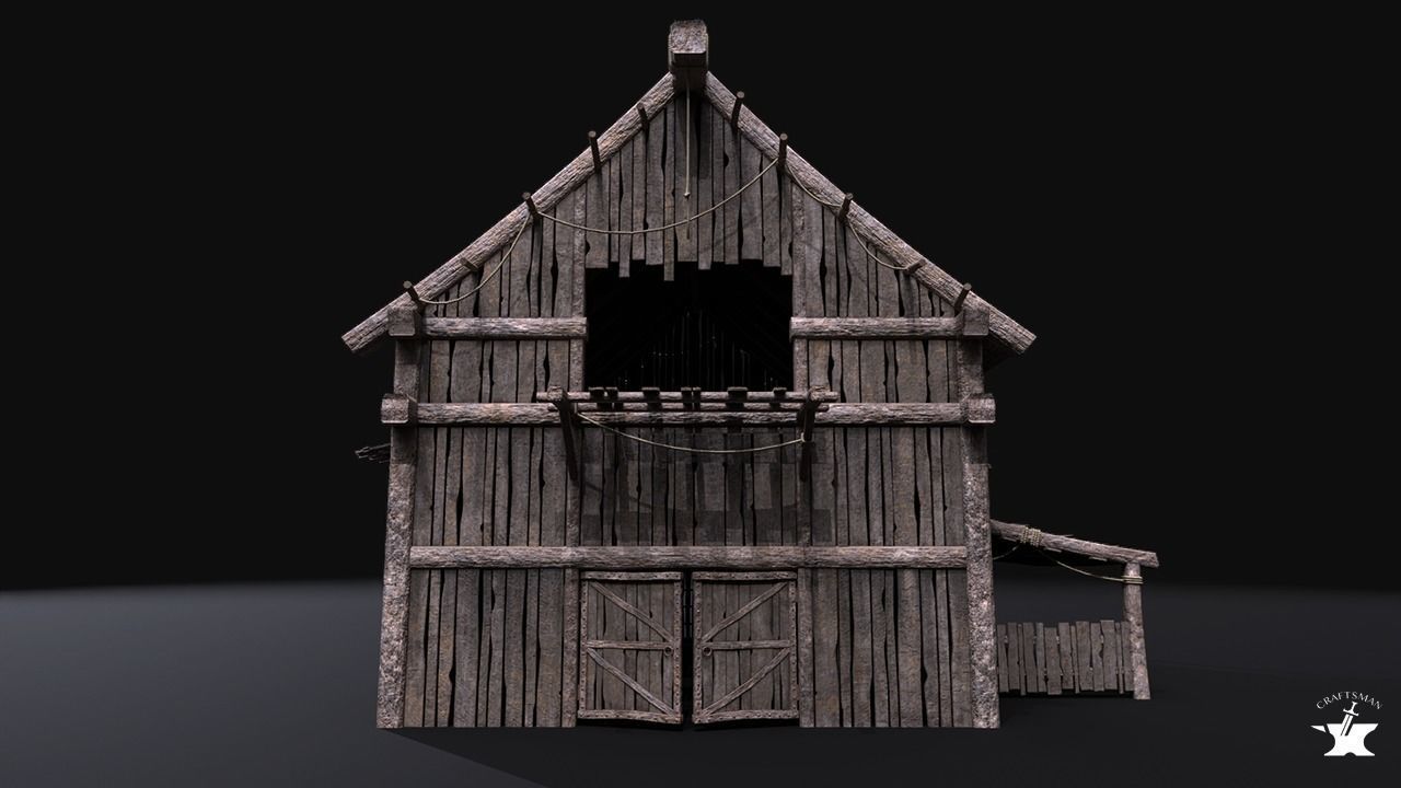 3D model Realistic Medieval Barn VR / AR / low-poly | CGTrader