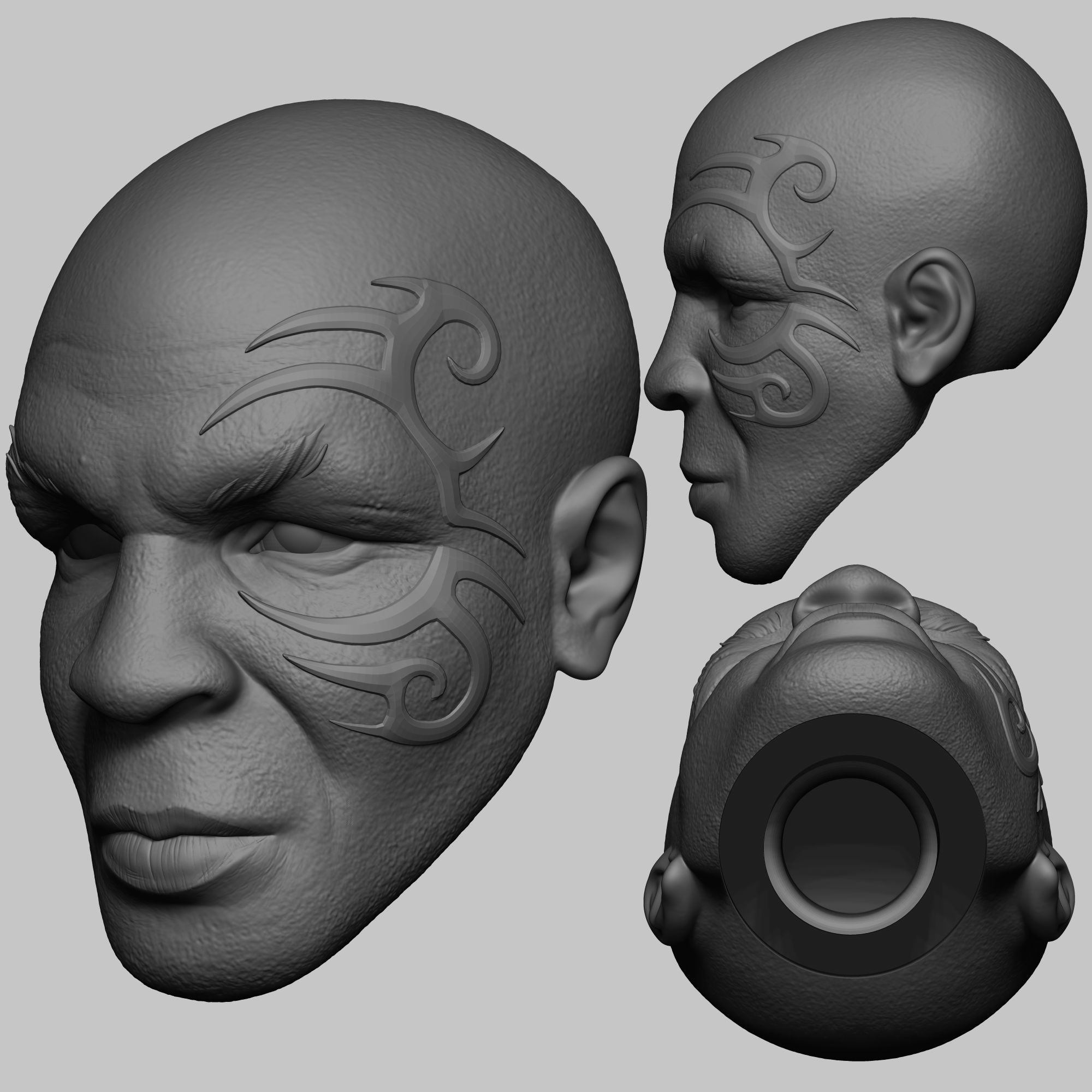 MIKE TYSON - HEAD CUSTOM 3D model 3D printable | CGTrader